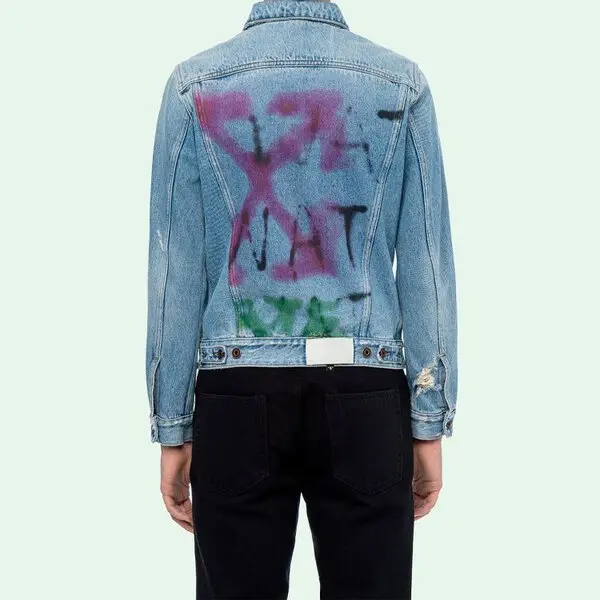 Off-White Spray Paint Graffiti Denim Jacket