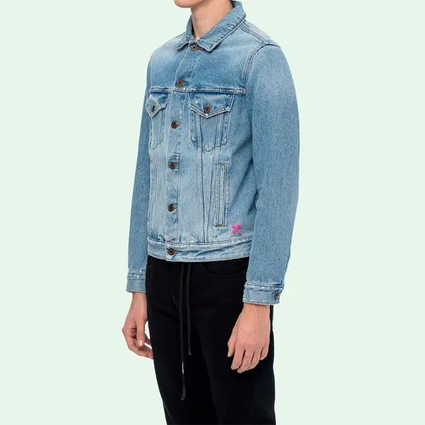 Off-White Spray Paint Graffiti Denim Jacket