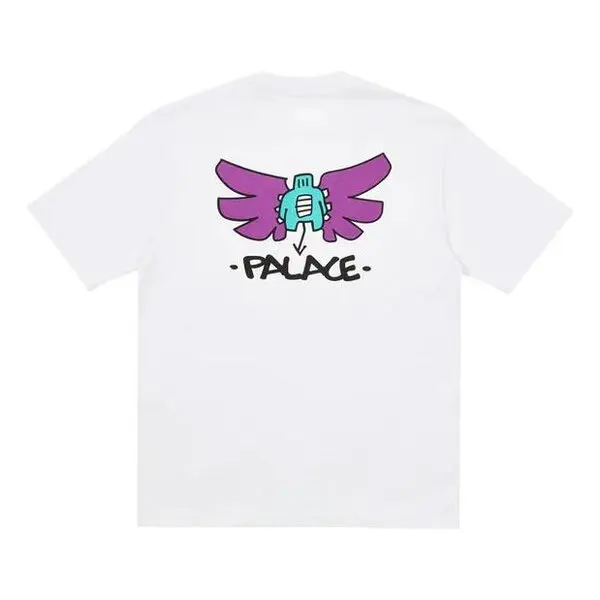 PALACE X Slap Magazine Crossover Angel Cartoon Graphic Print Short Sleeve T-shirt - White
