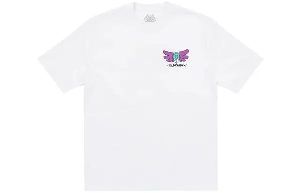 PALACE X Slap Magazine Crossover Angel Cartoon Graphic Print Short Sleeve T-shirt - White