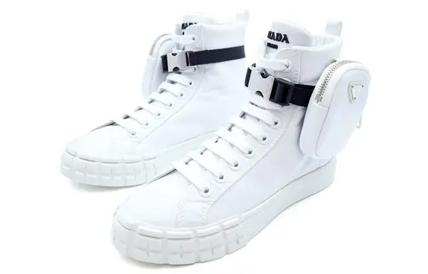 Prada Wheel Re-nylon High Top Sneakers