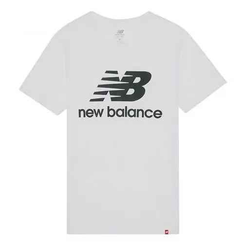 NEW BALANCE Round Neck Casual Fashion Classic Short Sleeve T-shirt - White