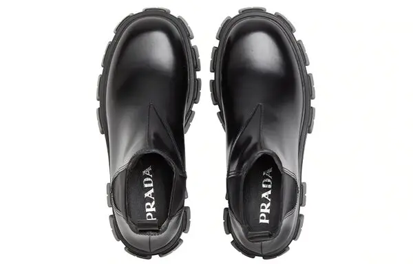 Prada Monolith Brushed Leather Chelsea Boots