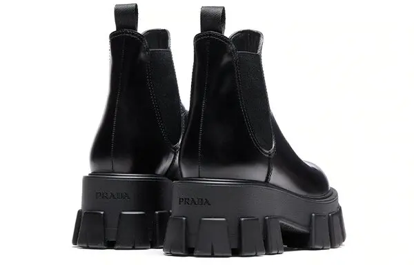 Prada Monolith Brushed Leather Chelsea Boots