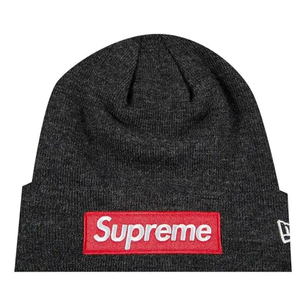 Supreme X New Era Box Logo Beanie - Charcoal