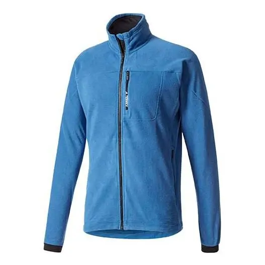 Adidas Fleece Stand Collar Zip-up Jacket - Blue