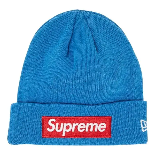 Supreme X New Era Box Logo Beanie - Blue