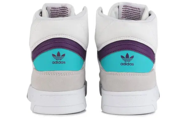 Adidas Originals Drop Step High Top Sneakers - White/gray/purple