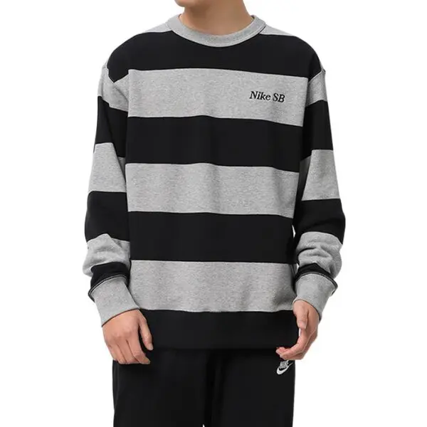 Nike Logo Stripe Crew Neck Long Sleeve Top