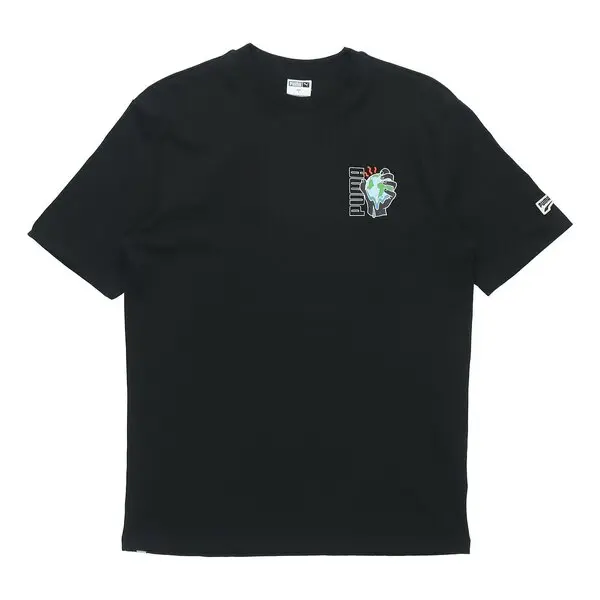 PUMA Environmental Friendly Printing Round Neck Short Sleeve - Black
