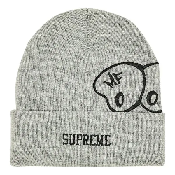 Supreme Mf Doom Beanie - Heather Grey