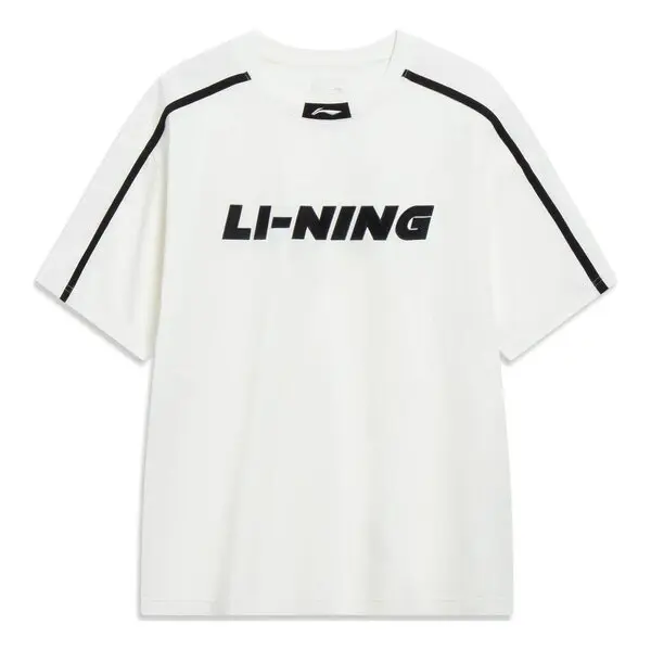 LI-NING Sports Fashion Graphic T-shirt 'white Black - White/black