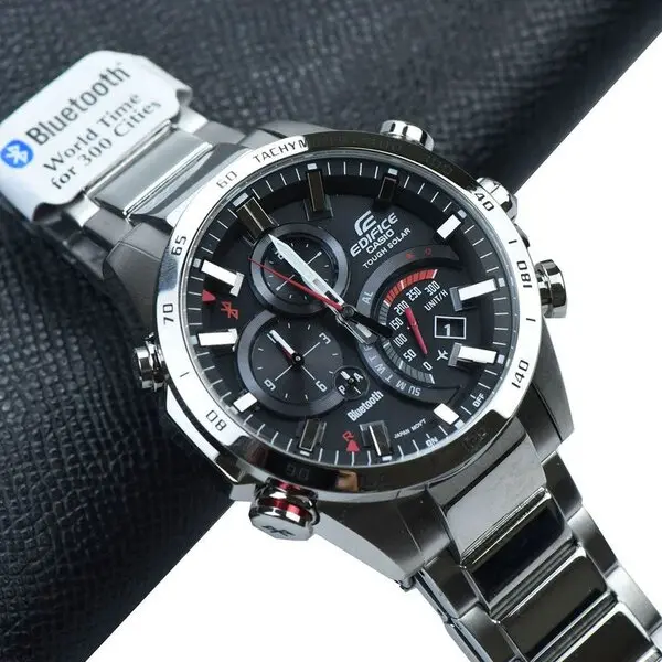 Casio Edifice Analog Solar Powered Chronograph Watch With Bluetooth