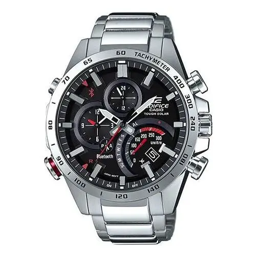 Casio Edifice Analog Solar Powered Chronograph Watch With Bluetooth - Red/black