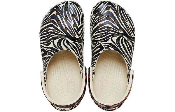 CROCS Classic Animal Print Clogs - White