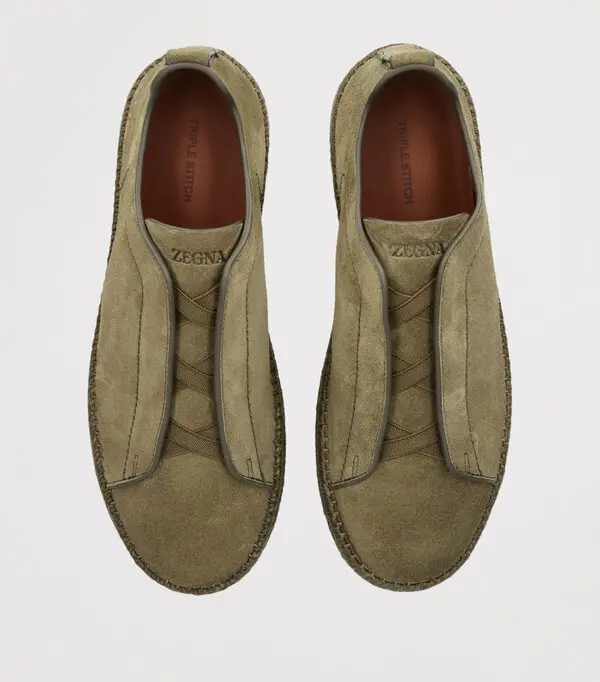Zegna Suede Triple Stitch Espadrilles