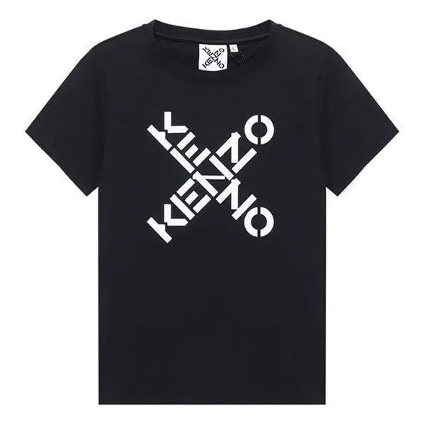 Kenzo Ss21 Big X Pattern Round Neck Short Sleeve - Black
