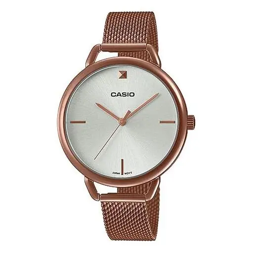 Casio Quartz Analog Watch With Mesh Strap - Silver
