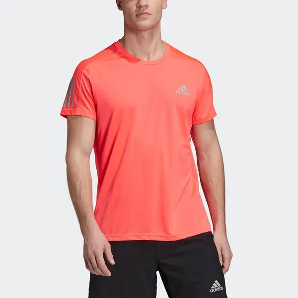 Adidas Own The Run Tee With Reflective Stripes - Dark Pinkred