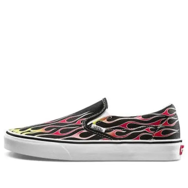 VANS Classic Slip-on 'mash Up Flames' Sneakers - Black
