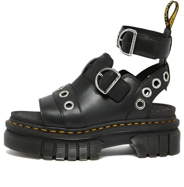 Dr. Martens Ricki Hdw Buckled Platform Sandals - Black