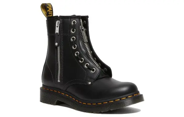 Dr. Martens 1460 Double Zip Leather Boots - Black
