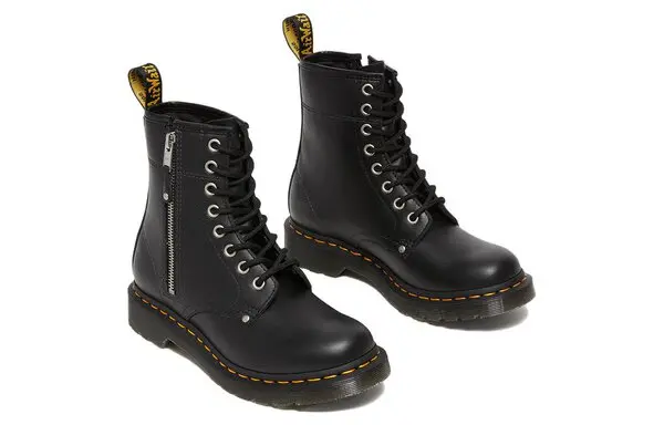Dr. Martens 1460 Double Zip Leather Boots - Black
