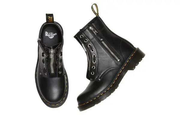 Dr. Martens 1460 Double Zip Leather Boots - Black