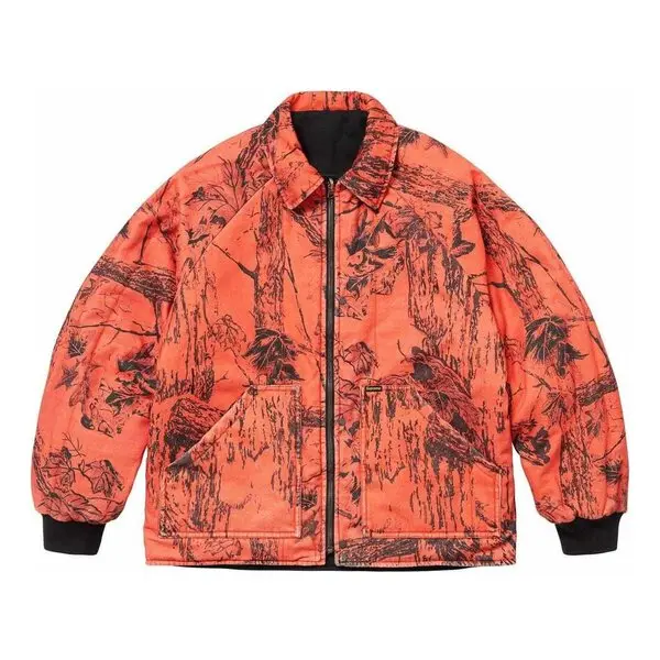 Supreme X Realtree Reversible Quilted Work Jacket - Orange/black
