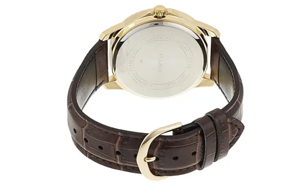Casio Couple Quartz Analog Watches With Leather Straps - White