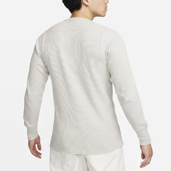 Nike Long Sleeve Textured Crewneck Top - Grey
