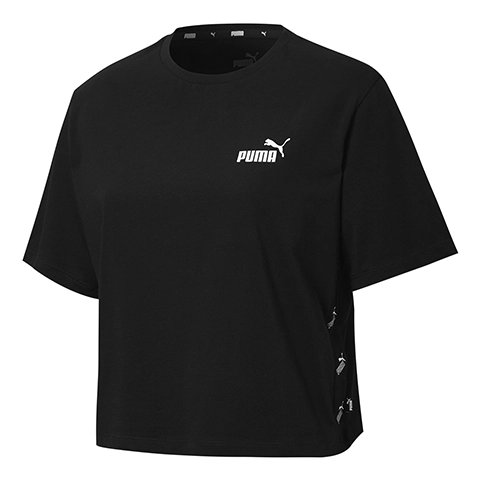PUMA Printed Logo Short Sleeve Tee - Black