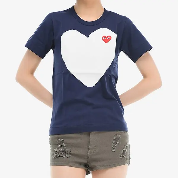 Play Comme Des Garcon Large Heart Logo T-shirt - Navy