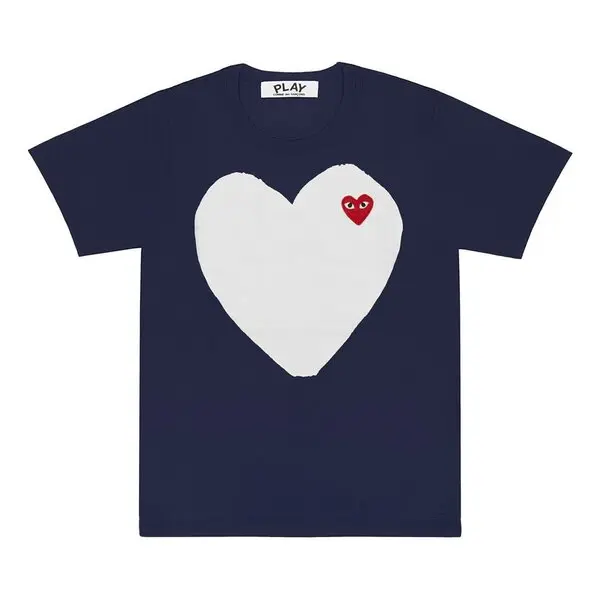 Play Comme Des Garcon Large Heart Logo T-shirt - Navy
