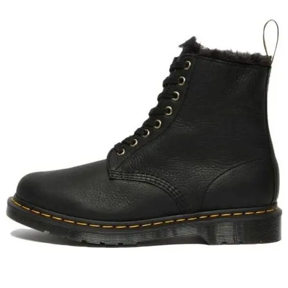 Dr. Martens 1460 Pascal Fur Lined Ankle Boots - Black