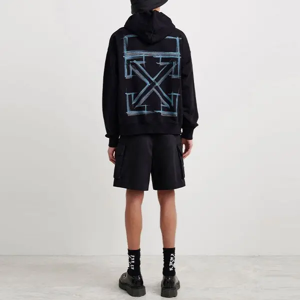 Off-White Logo Pattern Printing Long Sleeves Pullover - Black
