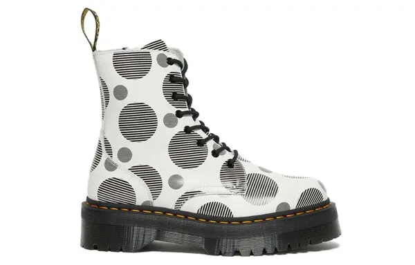 Dr. Martens Jadon Polka Dot Leather Platform Boots