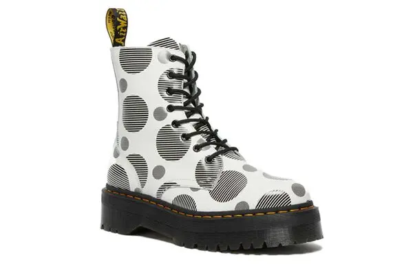 Dr. Martens Jadon Polka Dot Leather Platform Boots