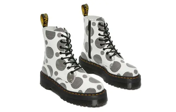 Dr. Martens Jadon Polka Dot Leather Platform Boots