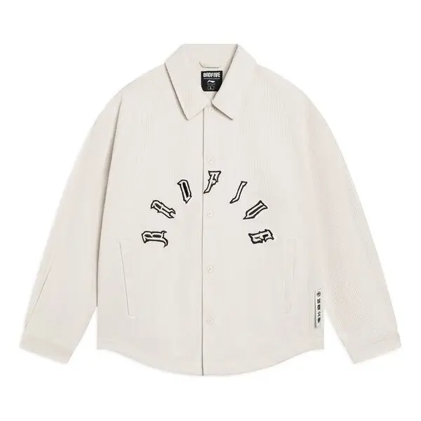 LI-NING Badfive Graphic Corduroy Jacket - Beige/black