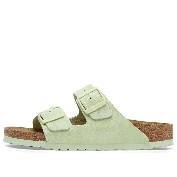 BIRKENSTOCK Arizona Big Buckle Nubuk Leather Sandals - Green