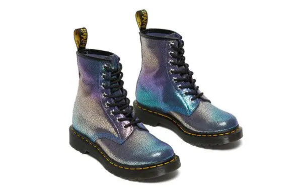 Dr. Martens 1460 Rainbow Ray Suede Lace Up Boots - Purple/multicolor