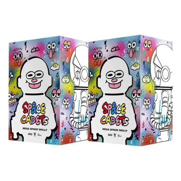 POP MART Mega Space Molly 400% Jon Burgerman Space Cadets Sealed Cases - Multi-color