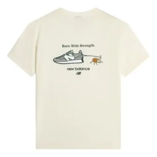 NEW BALANCE Logo Graphic T-shirt Asia Sizing 'white Grey - White/grey