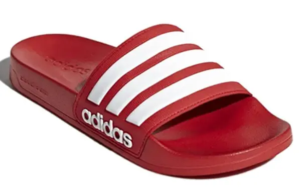 Adidas Adilette Cloudfoam Slides - Red/white