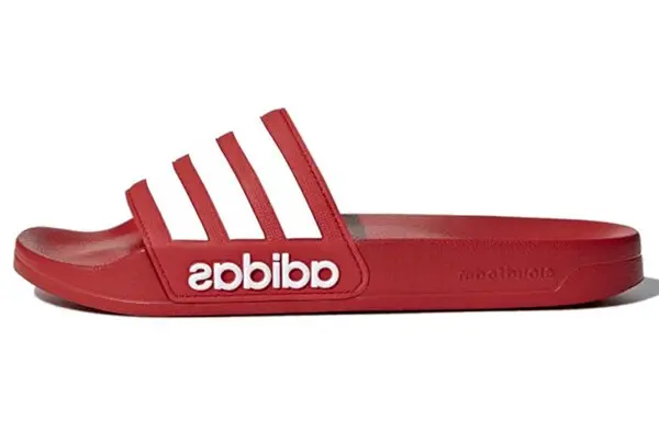 Adidas Adilette Cloudfoam Slides - Red/white
