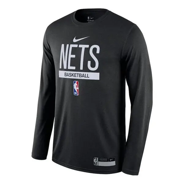 Nike Dri-fit Brooklyn Nets Basketball Long-sleeve T-shirt - Black