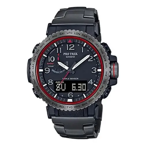 Casio Solar Powered Analog/digital Combo Watch - Black