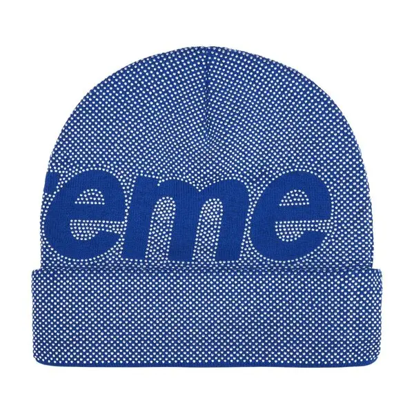Supreme Studded Knockout Big Logo Beanie - Royal