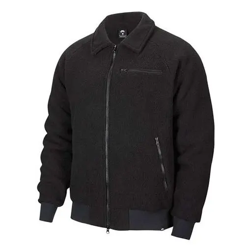 Nike Stand Collar Fleece Lined Jacket - Black